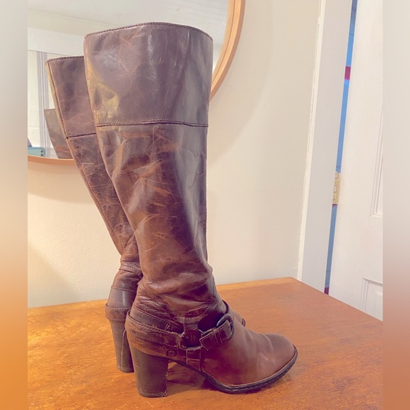 Born | Shoes | Womens Born Brown Leather Heeled Boots Only Worn A ...